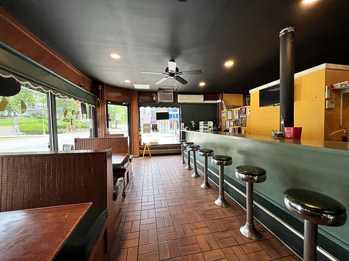 The interior view that makes you realize this place isn't trying to be Instagram-famous&mdash;it's too busy being delicious. Natural light floods in to highlight the honest simplicity.