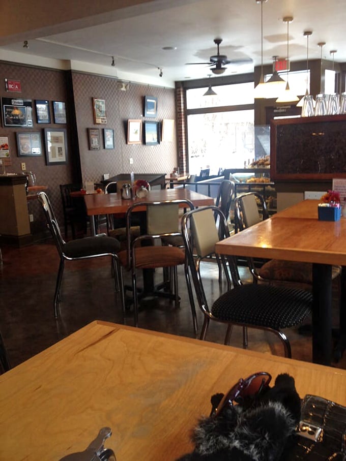 Retro diner chairs meet modern sensibilities in a space that invites you to linger over that second (or third) cup of coffee.