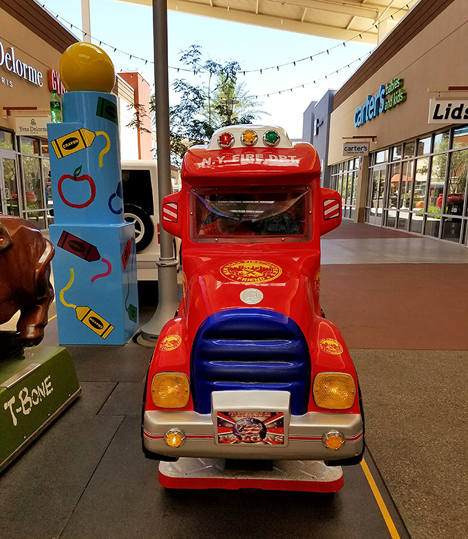 This kiddie ride is the unsung hero of outlet shopping&mdash;keeping little ones entertained while parents hunt for bargains.