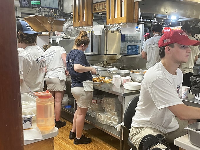 The kitchen ballet&mdash;where seafood dreams are born. These culinary choreographers transform simple ingredients into legendary meals.