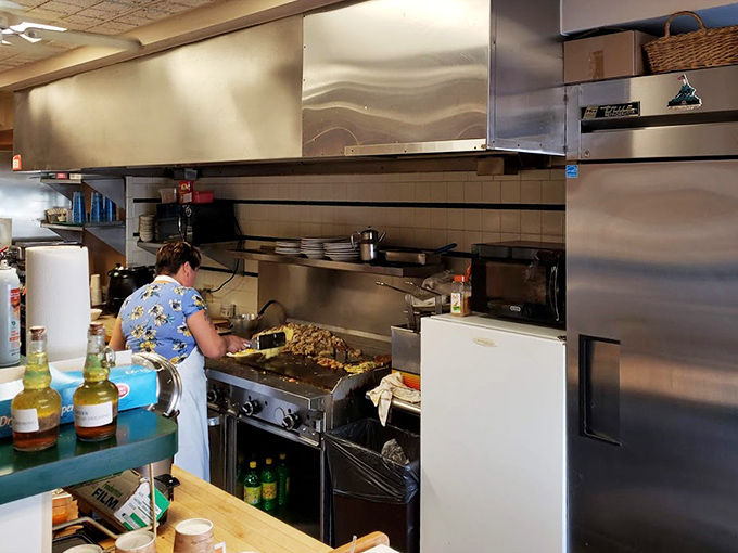 Behind the scenes where the breakfast ballet happens&mdash;that grill has more experience than most Fortune 500 CEOs.