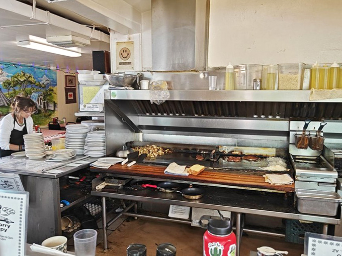 The open kitchen at Frank's performs a breakfast ballet&mdash;spatulas flying, eggs cracking, and potatoes sizzling in a choreographed routine that's been perfected over decades.