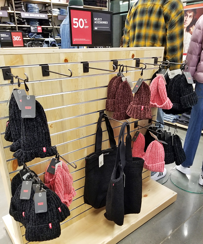 Winter accessories displayed with such tempting simplicity, you'll convince yourself Tennessee winters absolutely require three new beanies.