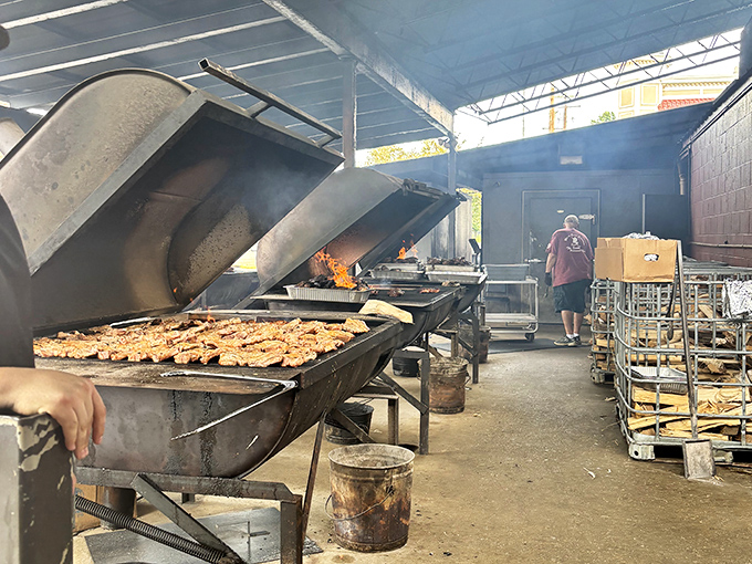 Behind the scenes, massive grills work overtime producing enough perfectly cooked meat to satisfy a small army daily.
