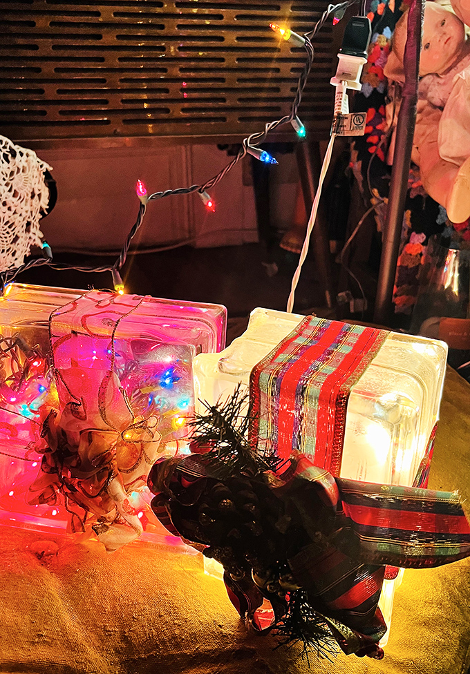 Holiday decorations wrapped in lights proving that Christmas magic doesn't have to cost your entire December paycheck.