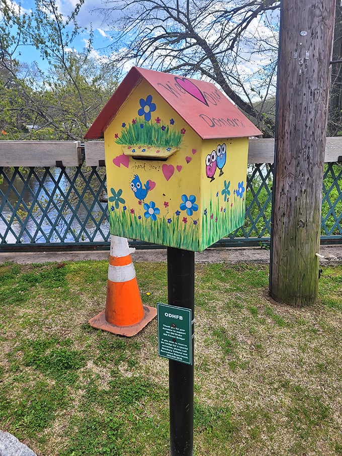 Even the mailbox got the memo: everything here should be colorful, whimsical, and slightly more charming than necessary.
