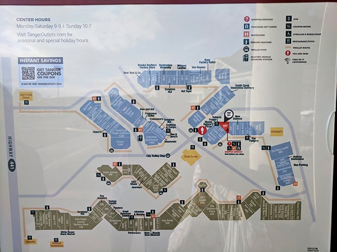 The sacred text of serious shoppers. This map isn't just directions&mdash;it's a strategic battle plan for conquering discounts with military precision.