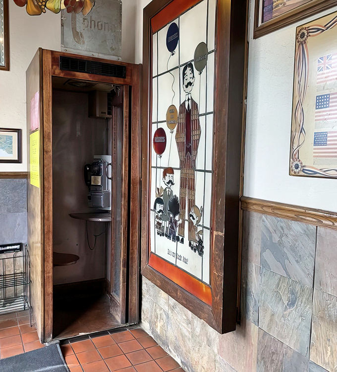 That vintage phone booth isn't for making calls&mdash;it's for summoning your willpower before facing a menu of irresistible temptations.