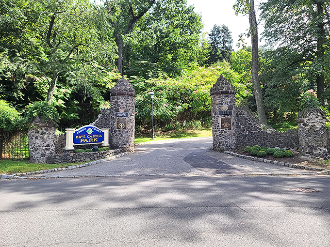 Grand entrance worthy of royalty. These stone pillars and iron gates set the tone for the majestic experience that awaits beyond.