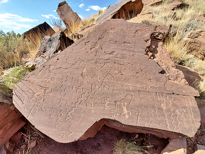 Ancient petroglyphs that make your social media posts seem slightly less permanent by comparison, doesn't it?