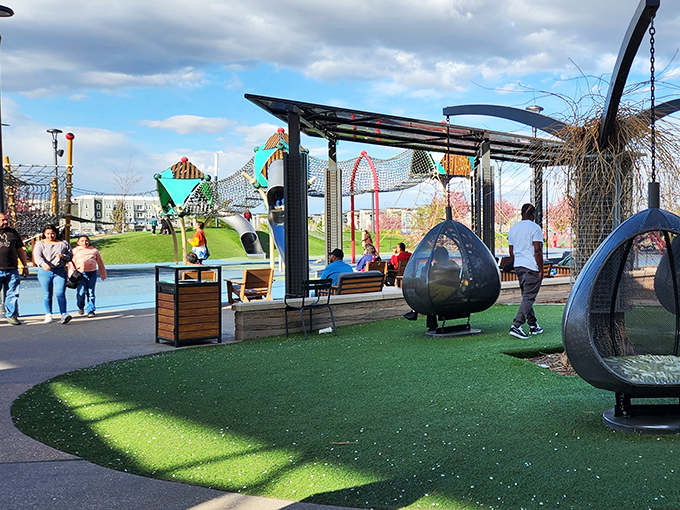 Proof that outlet designers understand the importance of entertaining the little ones while parents hunt for bargains in peace.