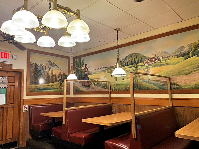 Pastoral murals transport diners to an idyllic countryside while they enjoy urban comfort food&mdash;a charming contradiction that somehow makes perfect sense.