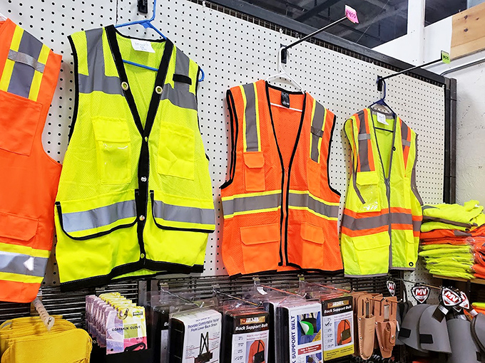 Safety vests in high-visibility colors that practically scream, "I'm responsible!" Perfect for construction workers or those wanting to be seen.