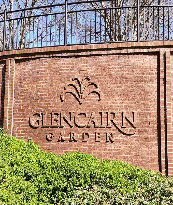 The entrance sign promises what lies beyond&mdash;a garden that delivers on botanical bliss without the overseas flight.