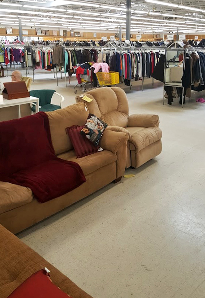 The furniture section offers instant living room makeovers. That tan recliner has seen some stories and is ready to hear yours.