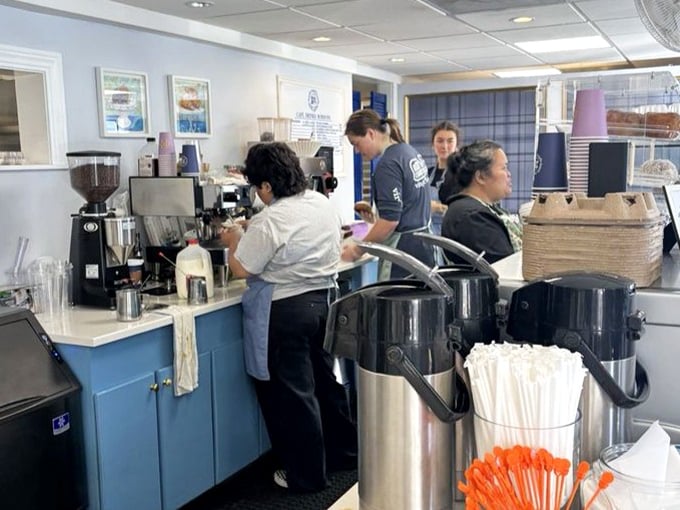 Behind the counter, the staff orchestrates a ballet of brewing and baking that results in edible magic.