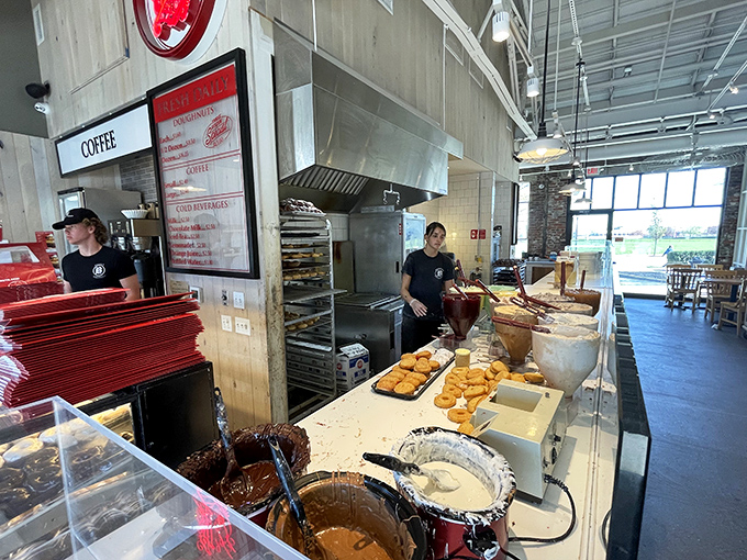 Watching doughnut artisans at work is like seeing Michelangelo paint, except instead of a chapel ceiling, they're creating edible masterpieces.