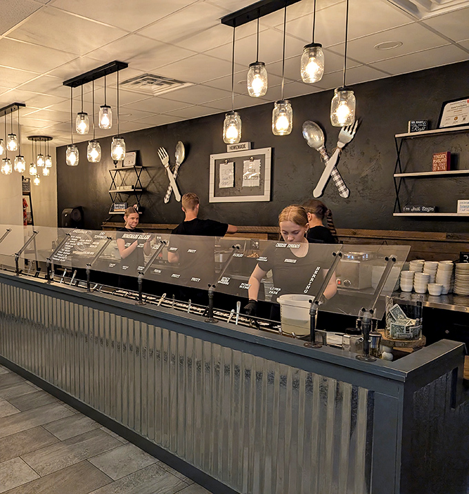 The salad bar setup isn't just functional&mdash;it's a promise that even your vegetables will be treated with respect here.