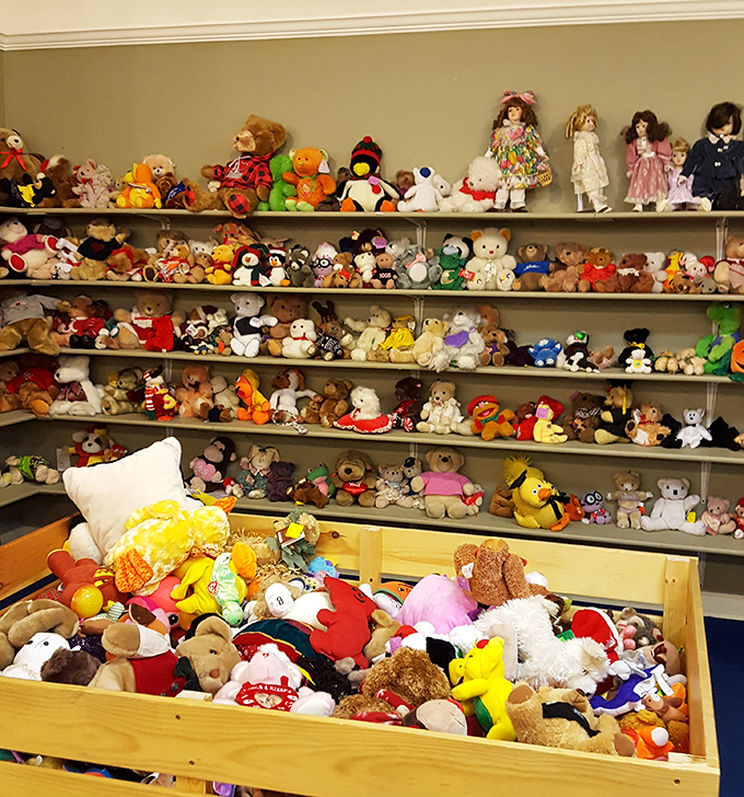 Stuffed animal adoption center extraordinaire. These plush companions have been pre-hugged for quality assurance and are seeking their forever homes.
