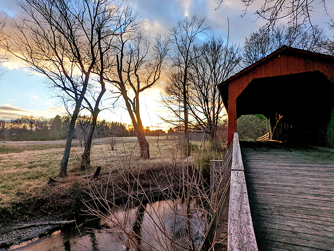 Sunset bathes the bridge in golden hour magic, the kind of light that makes amateur photographers look like professionals.