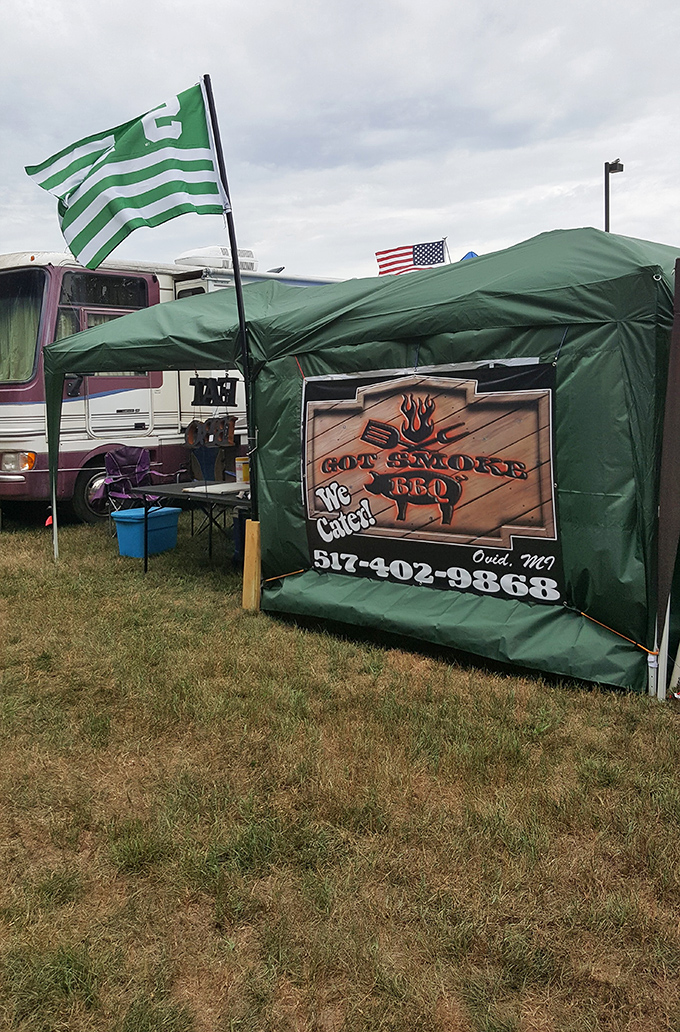 Even tailgating entrepreneurs set up shop near Birch Run, proving that where Michiganders gather to shop, good food must follow.