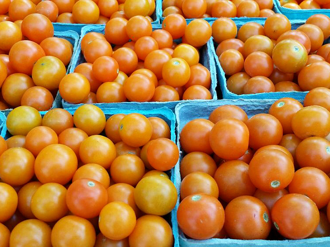 Cherry tomatoes arranged like edible jewels&mdash;sweet, sun-ripened flavor bombs that make winter's mealy supermarket offerings seem like distant relatives.