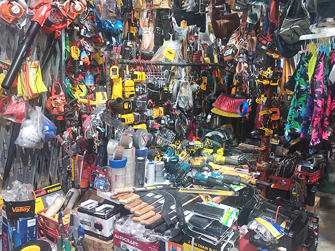 Tool heaven! This hardware wonderland contains gadgets that would make Tim "The Tool Man" Taylor grunt with approval.