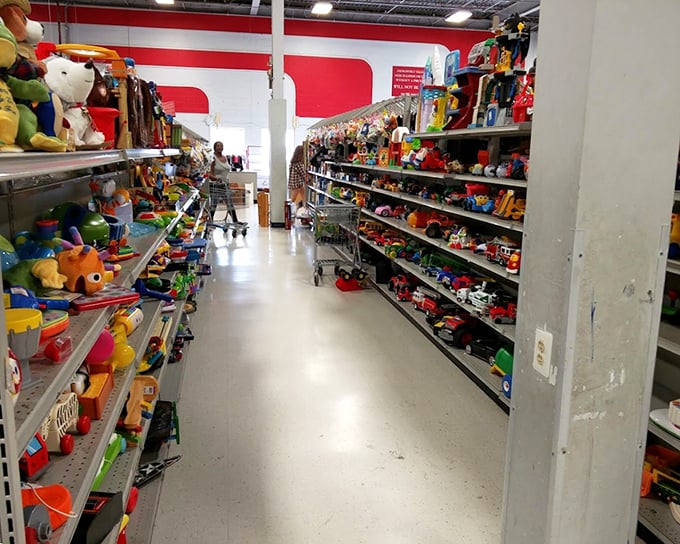 From stuffed animals to toy cars, this aisle captures childhood wonder at prices that won't require a second mortgage payment.