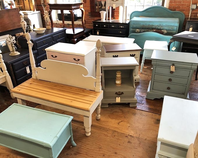 Coastal colors and cottage charm in furniture form. These pieces didn't survive decades just to match your throw pillows, but they will anyway.