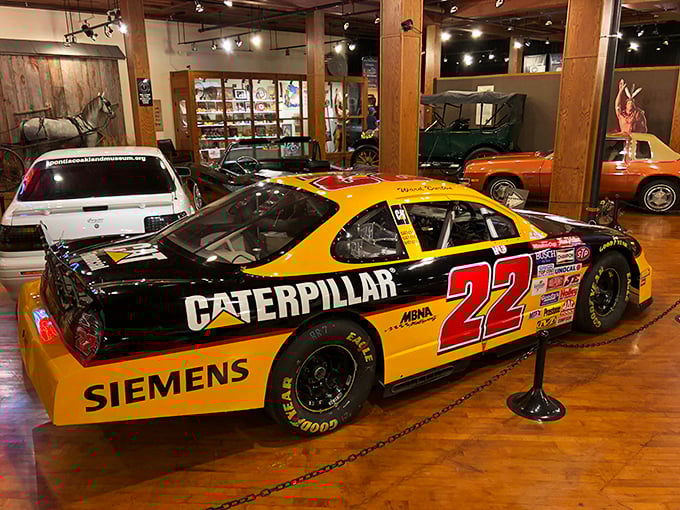 This Caterpillar-sponsored NASCAR stock car proves that even race cars can rock the construction-equipment color scheme with surprising authority. 