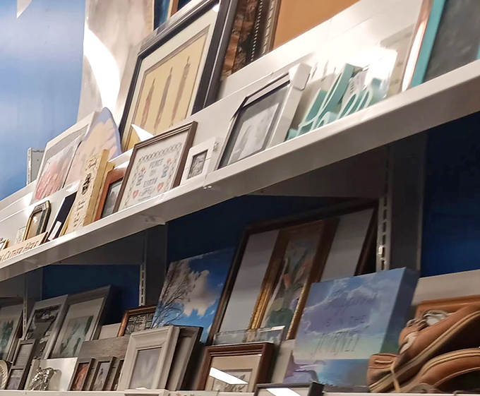 Picture frames waiting for their next family photo. Each one holds the potential for new memories.