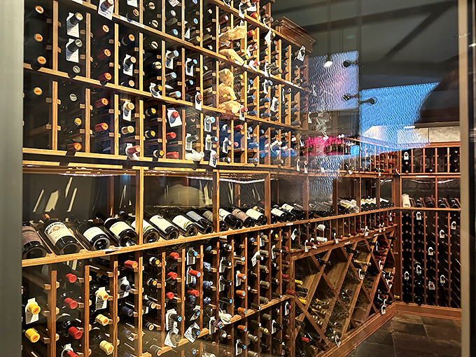 A wine collection displayed like museum art&mdash;because sometimes the bottle deserves as much attention as what's inside.