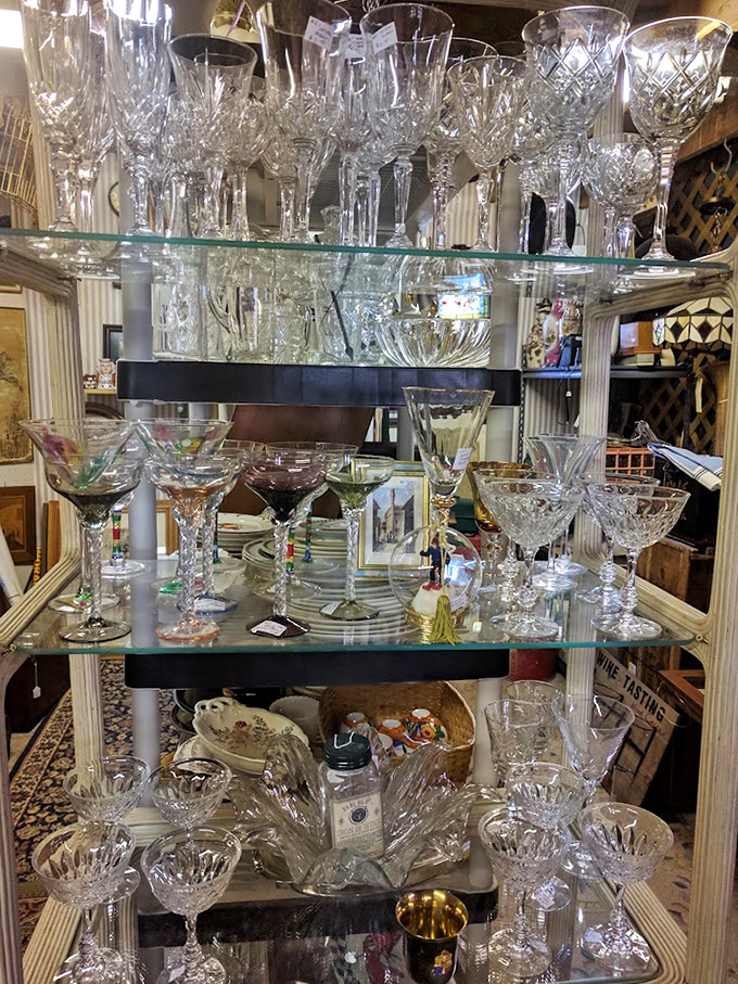 Crystal stemware catching light like liquid diamonds – because Tuesday night meatloaf deserves the same respect as Saturday's finest company.