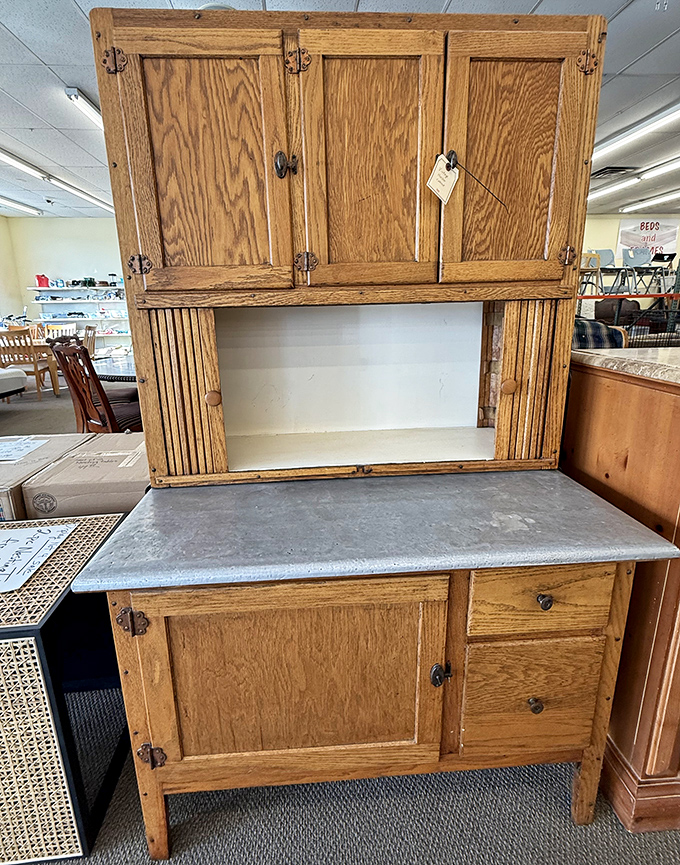 This Hoosier cabinet has witnessed more family meals than most restaurants. Solid oak never goes out of style.