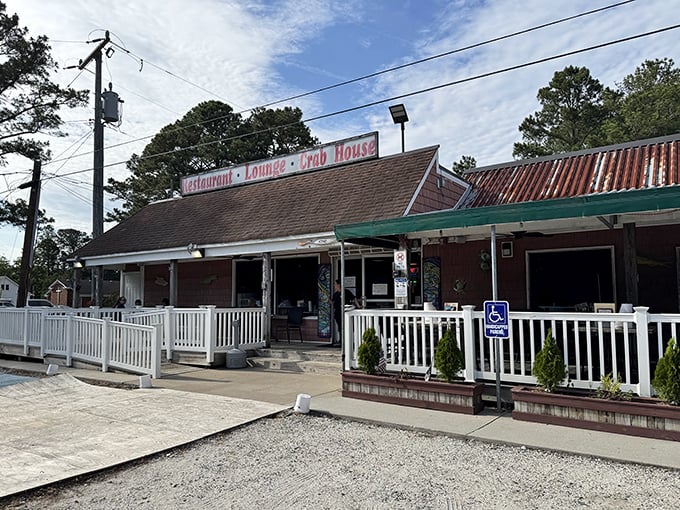 Margie & Ray's homestyle exterior hints at the family-friendly crab feasts waiting inside those welcoming walls.