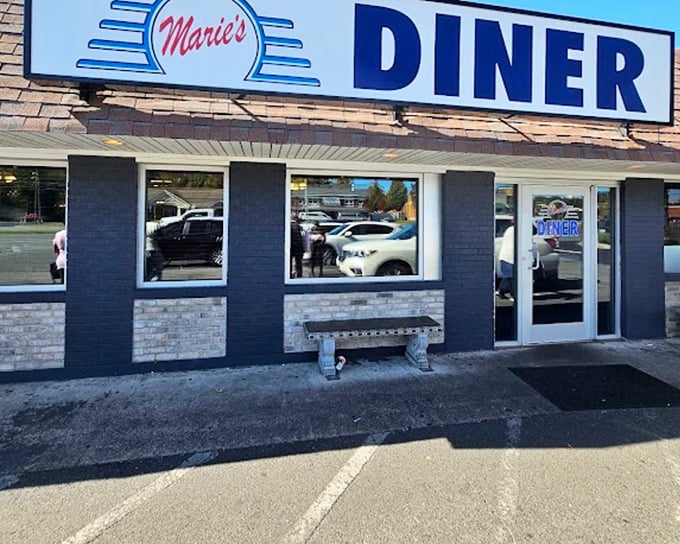 Marie's Diner keeps it straightforward with a no-nonsense brick exterior that promises reliable comfort without the frills.