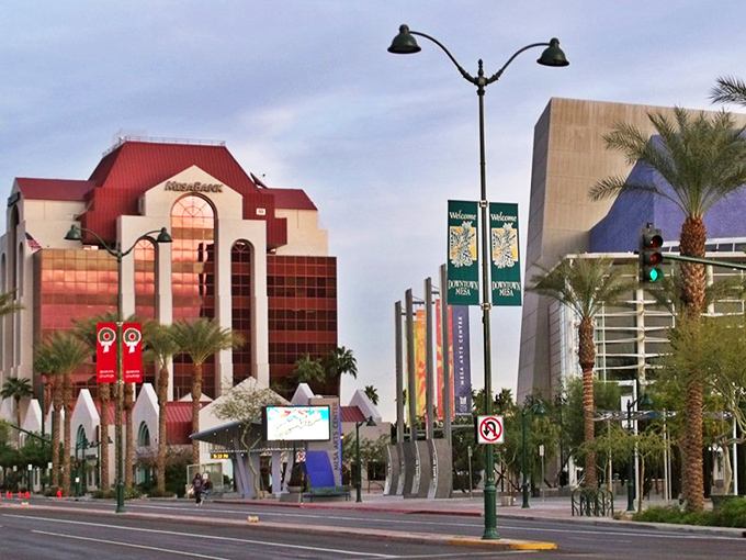 Downtown Mesa's modern skyline showcases the city's evolution. That light rail makes exploring this desert gem delightfully stress-free!