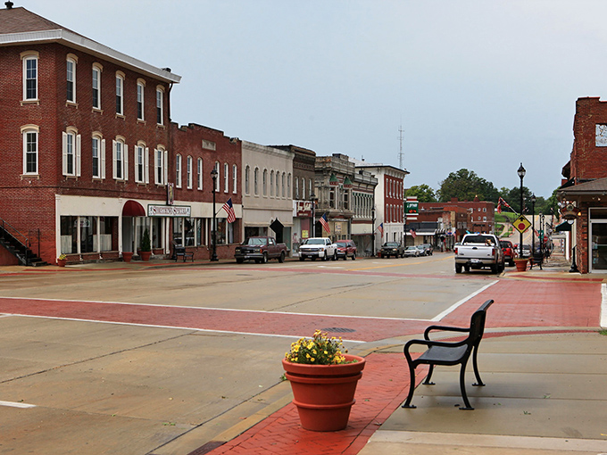 Vandalia's historic downtown looks like it's waiting for a parade that was scheduled sometime in 1885 and might still happen any minute now.
