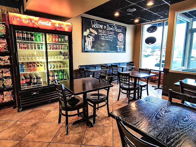 Simple setup, serious pizza &ndash; that chalkboard menu and casual vibe mean they're focused on what really matters: perfect slices.