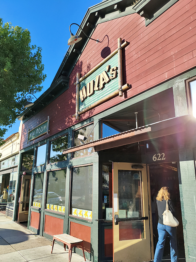 Hula's red exterior and tiki vibes promise a mini-vacation with every bite. No passport required for this island getaway.