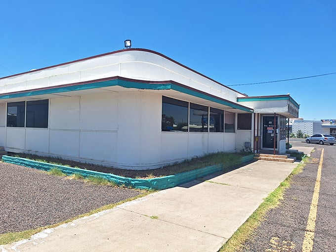 The unassuming white exterior of Mel's hides a treasure trove of diner classics that never go out of style.