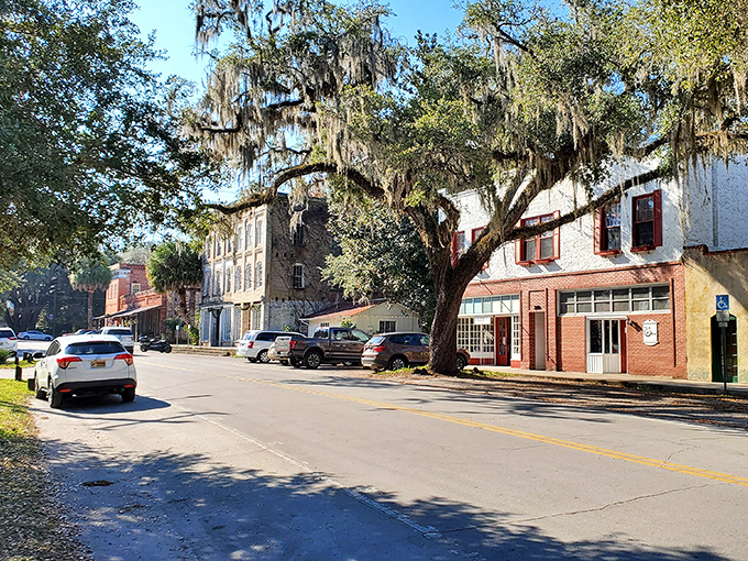 Micanopy's historic buildings stand as testaments to Florida's frontier days. That Spanish moss creates the perfect Southern Gothic backdrop!