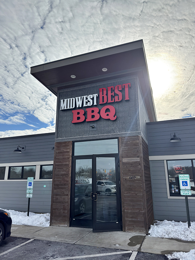 Snow can't stop serious BBQ fans from making their pilgrimage to Midwest Best's flavor sanctuary.