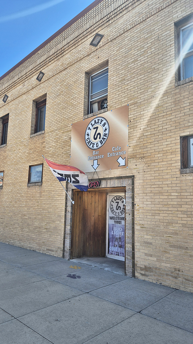 7 Lazy S Cafe's welcoming entrance leads to hearty meals where portions match Wyoming's generous spirit.