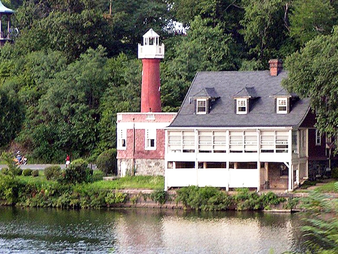 From the water, you get the view that river travelers have enjoyed for generations. The lighthouse stands ready, as it always has.