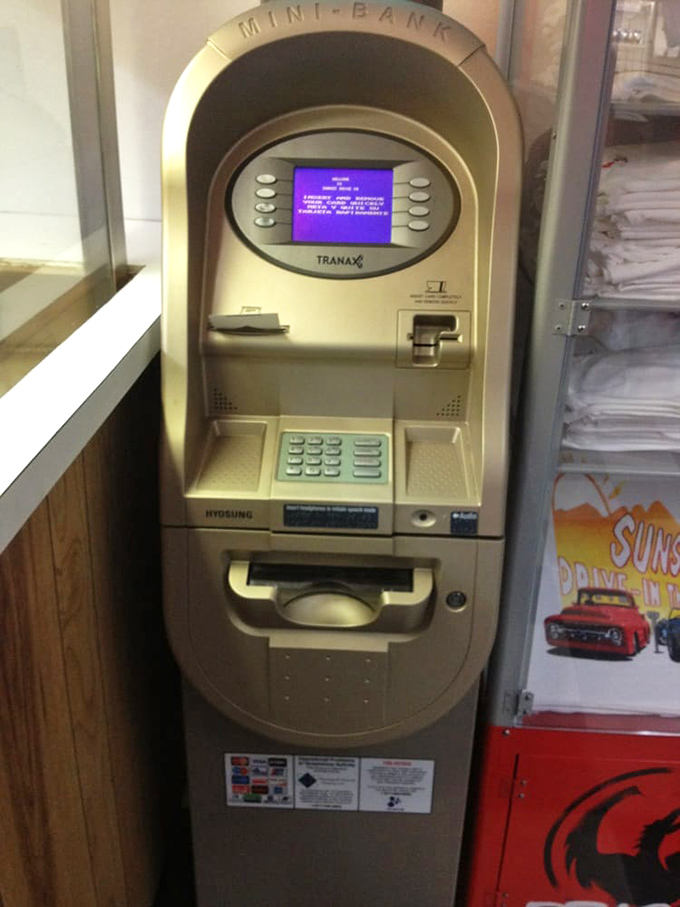 Even nostalgia needs modern conveniences&mdash;this ATM ensures you won't miss out on that second round of nachos during intermission.