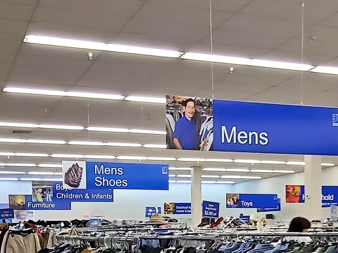 Follow the blue signs to fashion freedom &ndash; Goodwill's organized chaos makes treasure hunting surprisingly manageable.