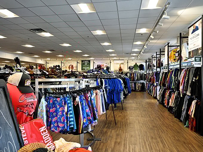 The aisle view of fashion paradise&mdash;where organization meets opportunity and every aisle promises potential style upgrades.