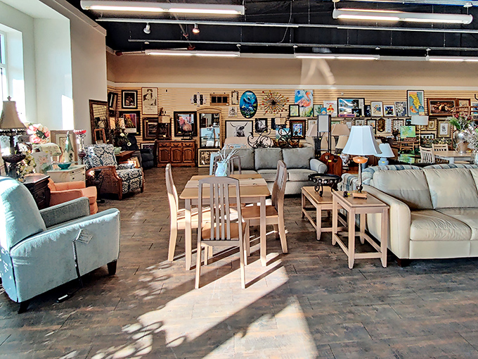 Living room vignettes that whisper "imagine the possibilities." These thoughtfully arranged furniture groupings make redecorating feel less like spending and more like saving.