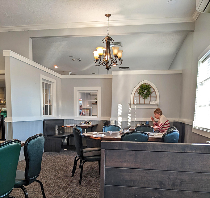 Another angle reveals the thoughtful layout where comfort meets practicality in true country restaurant fashion every single day.
